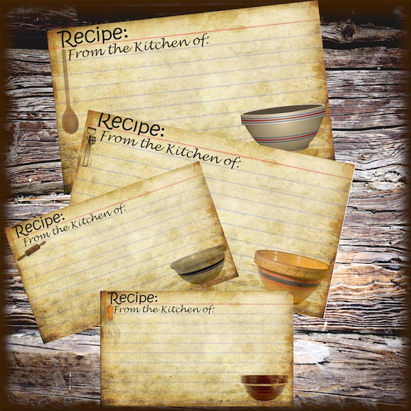 Retro Recipe Cards - Etsy