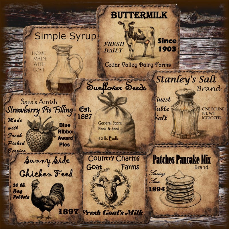 Primitive Labels - Etsy