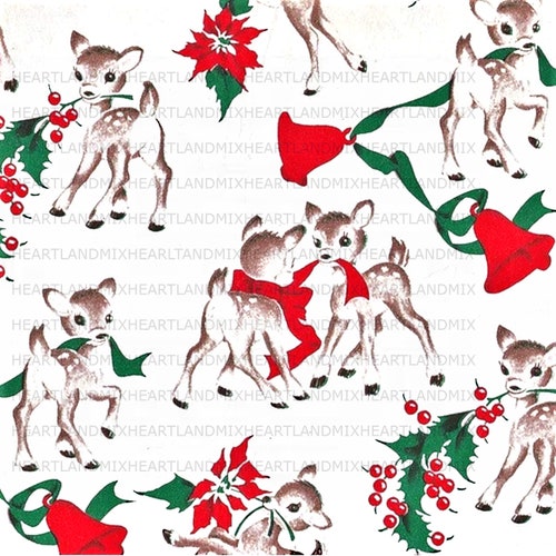 Vintage Christmas Paper Wallpaper Digital Image Download - Etsy