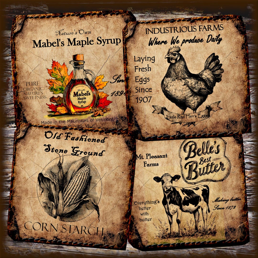 Vintage Farmhouse Pantry Label Prints: Rustic Farmhouse Decor (digital ...