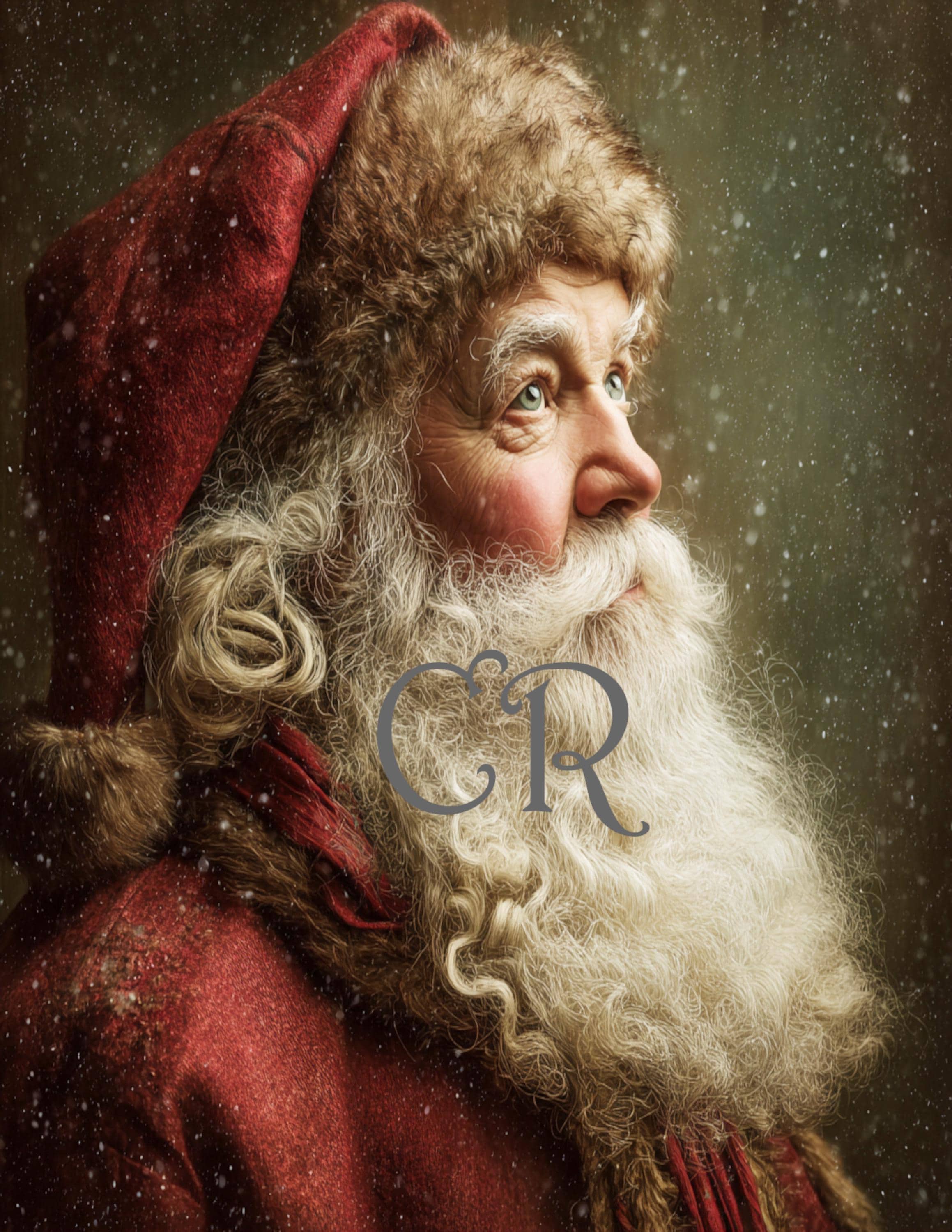CANVAS PRINT Vintage Primitive Old World Santa - Etsy