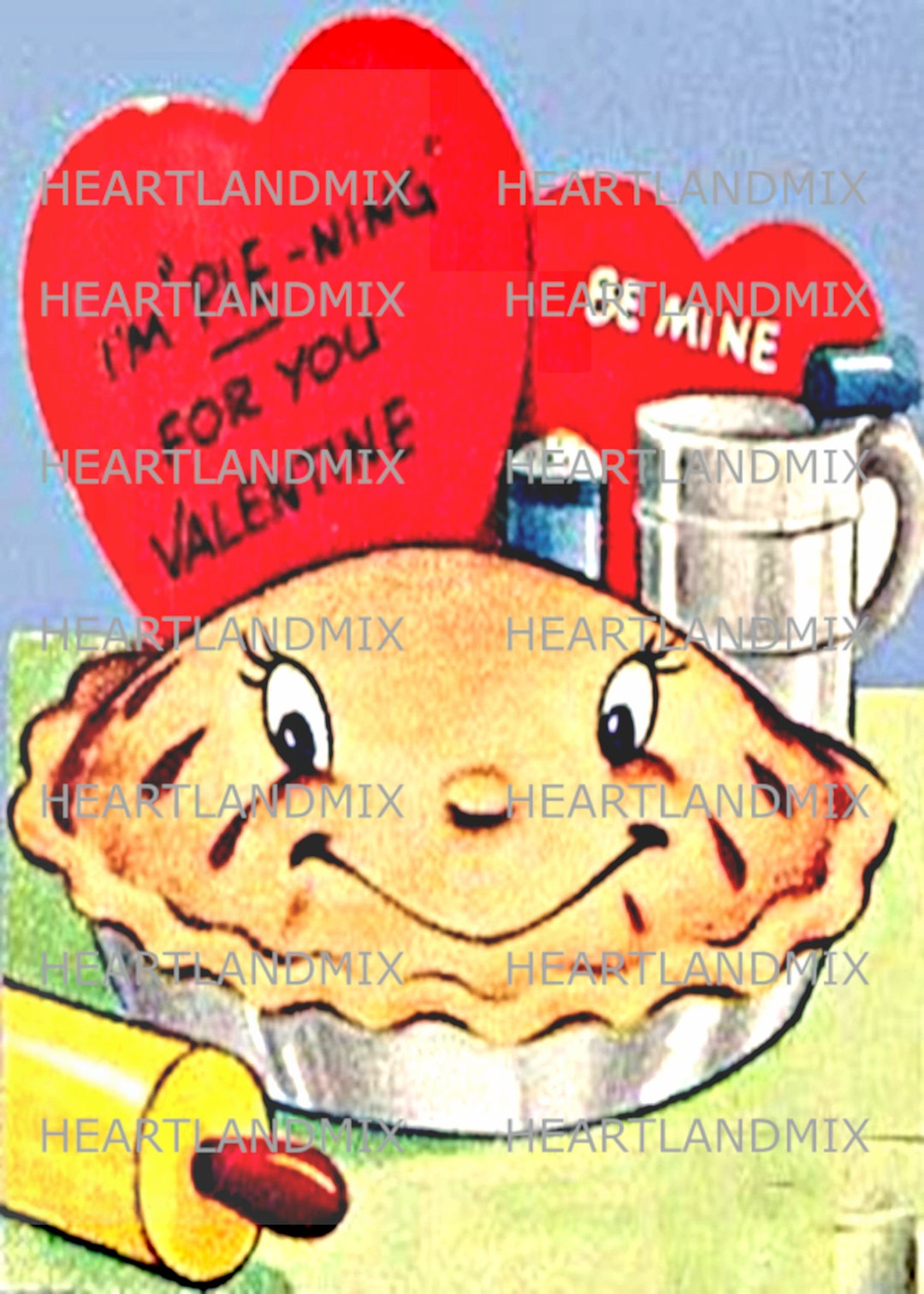Vintage Valentine Pie - Ning for You Download Printable Image - Etsy