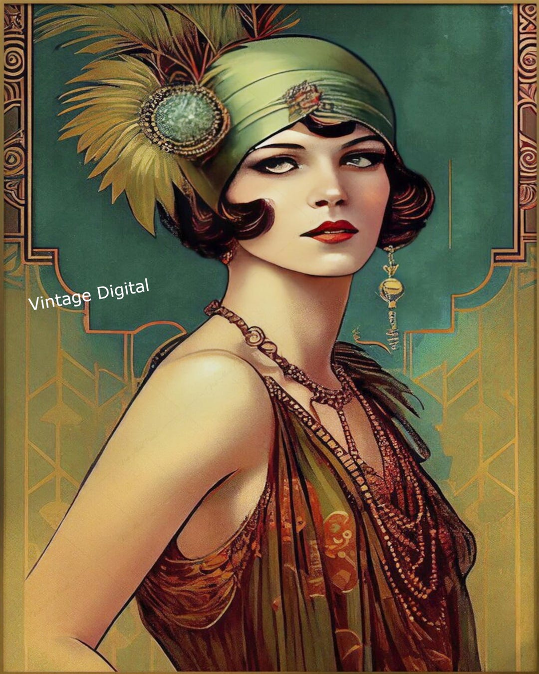 Art Deco Flapper Print: Vintage Woman Graphic (digital Download) - Etsy