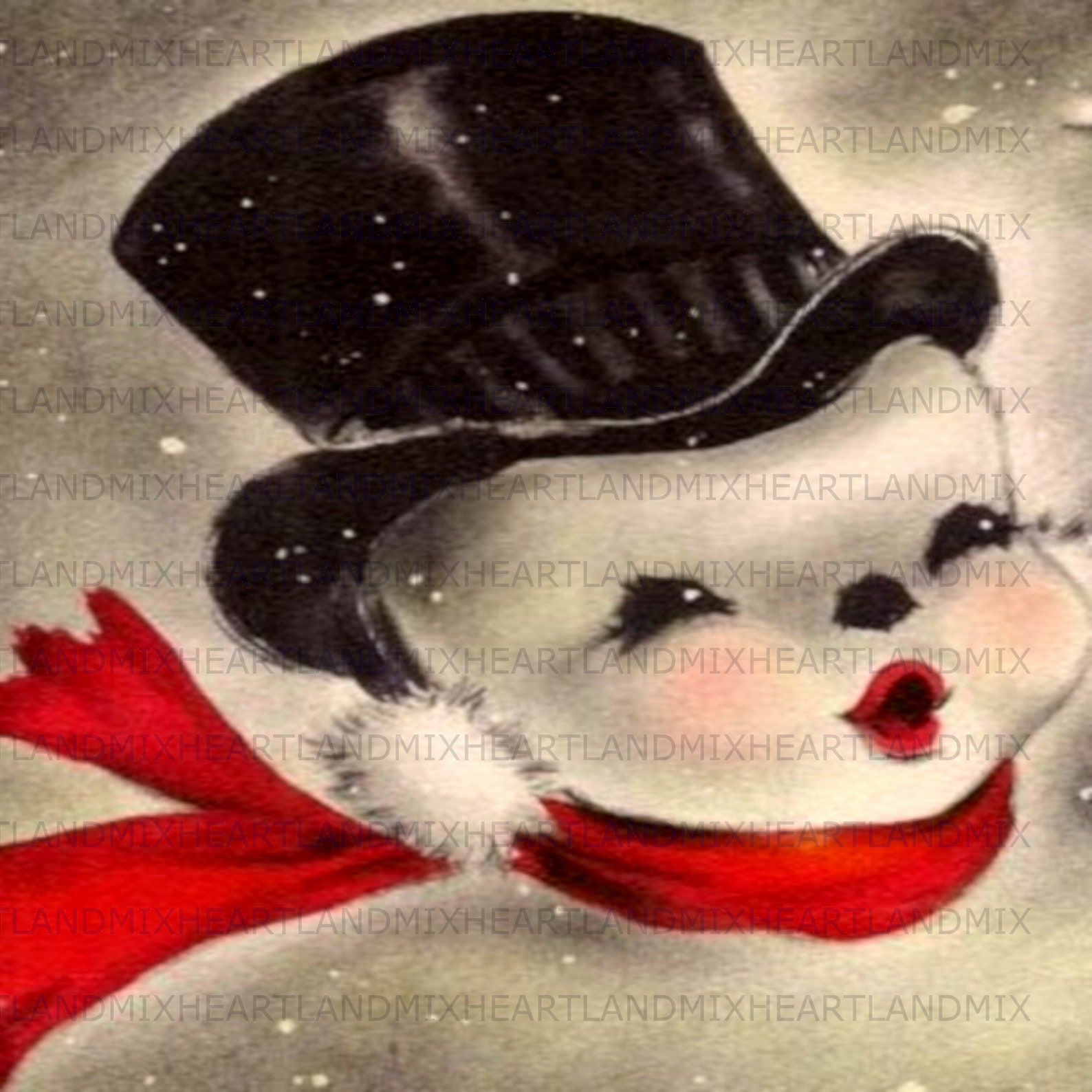 Retro Vintage Snowman Digital Download Printable Image - Etsy