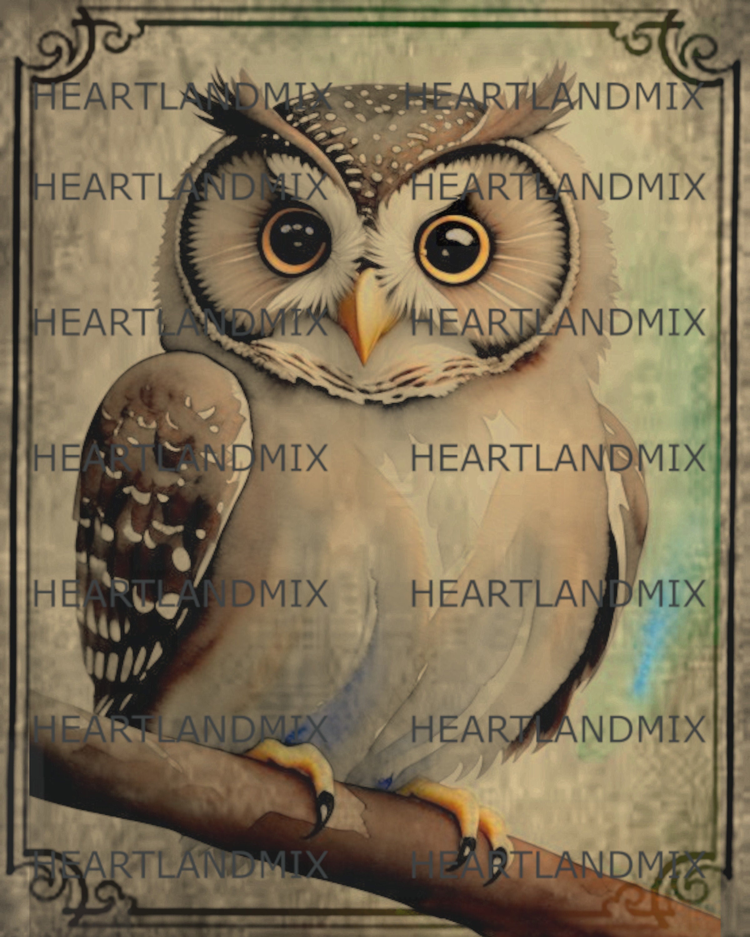 Vintage Baby Owl Illustration: Printable Wall Art (digital Download) - Etsy