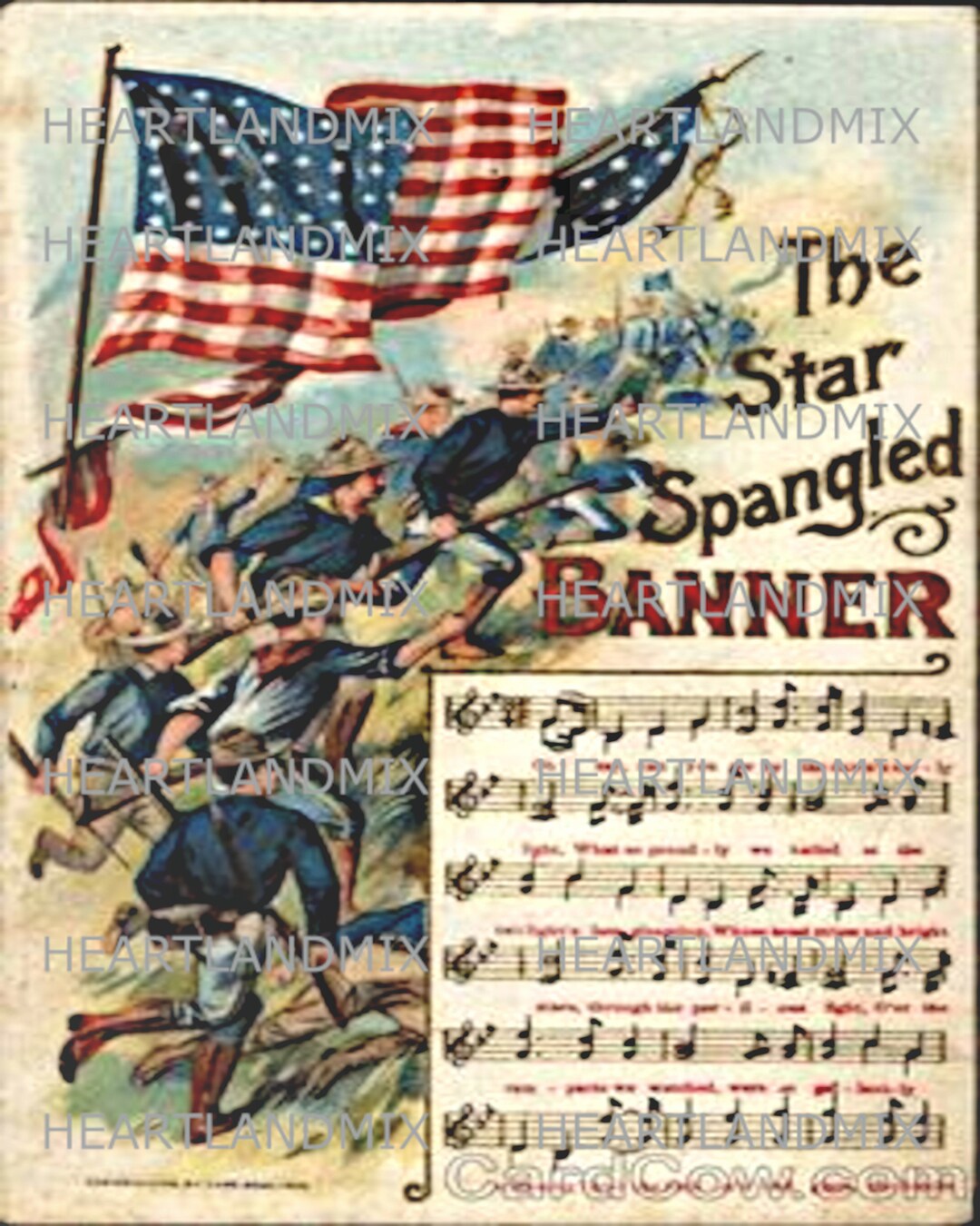 Antique Vintage Digital Image Star Spangled Banner Download Printable ...