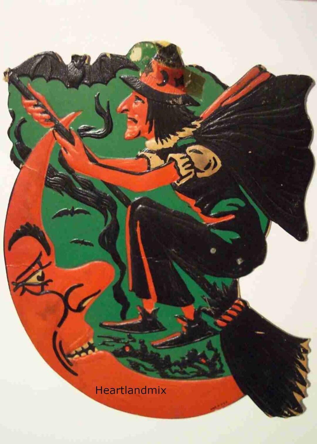 Halloween Witch Vintage Beistle Die Cut Digital Image - Etsy