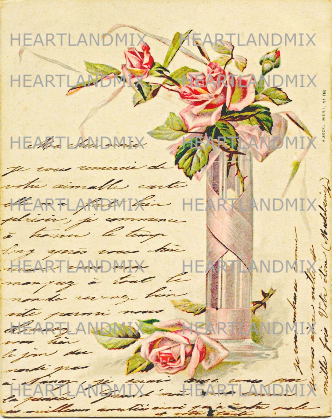 Vintage French Roses Antique Prints Home Decor Wall Art French Prints ...