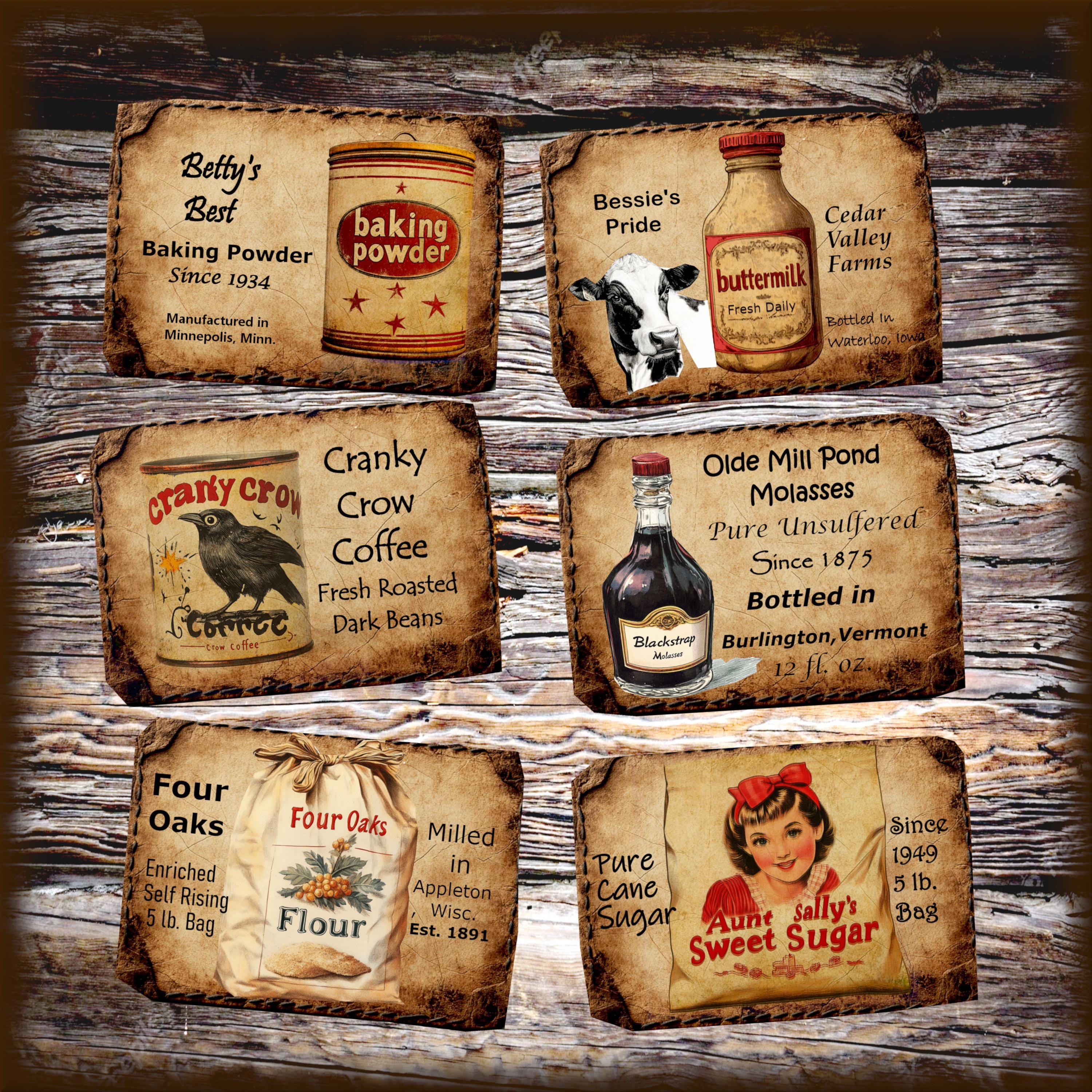 Vintage Farmhouse Pantry Image Digital Download Labels Wall Art/cards ...