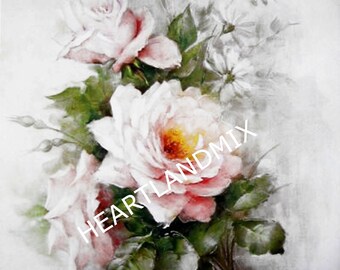 Cabbage Rose Print - Etsy