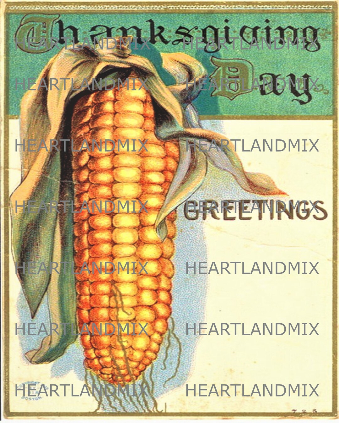 Thanksgiving Day Greetings Corn Vintage Image Digital Download ...