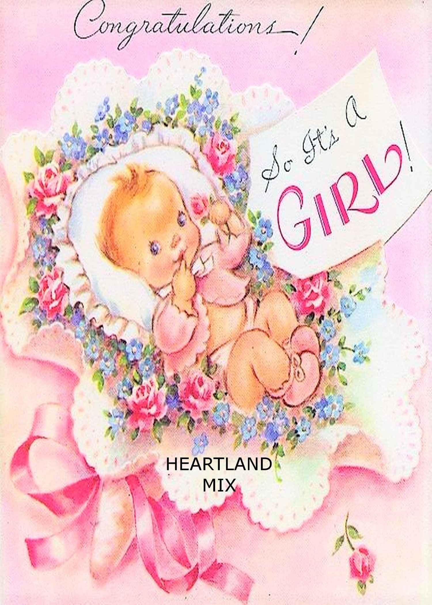 Vintage Congratulations Baby Girl