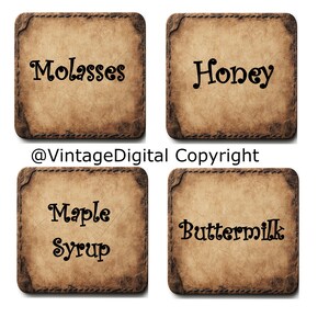 Vintage Primitive Farmhouse Baking Pantry Labels Digital Download ...
