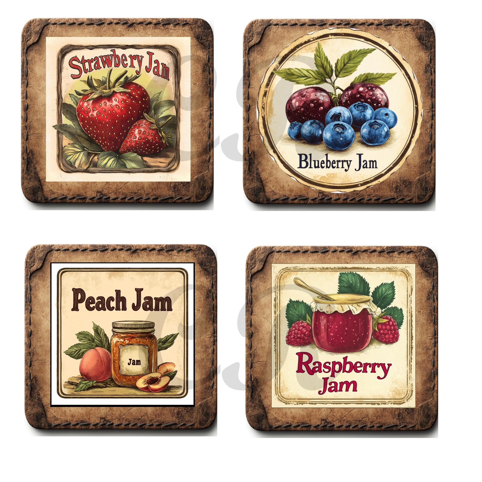 Vintage Fruit Jam Labels: Farmhouse Kitchen Printable Tags (digital ...