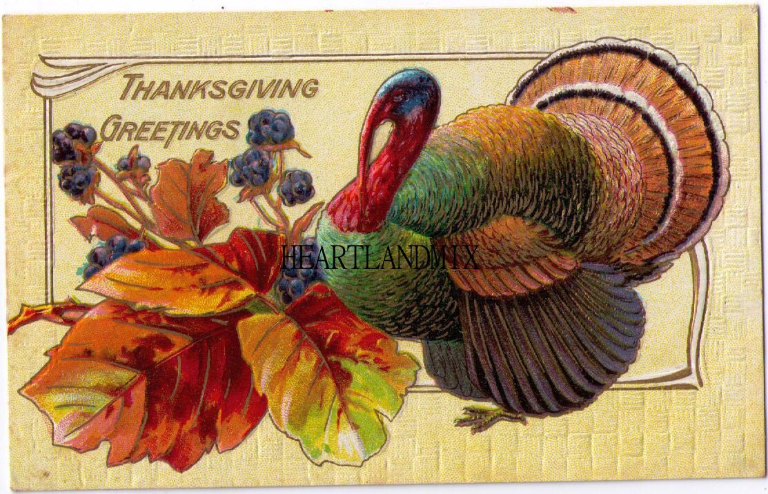 Happy Thanksgiving Turkey Vintage Image wall art download | Etsy