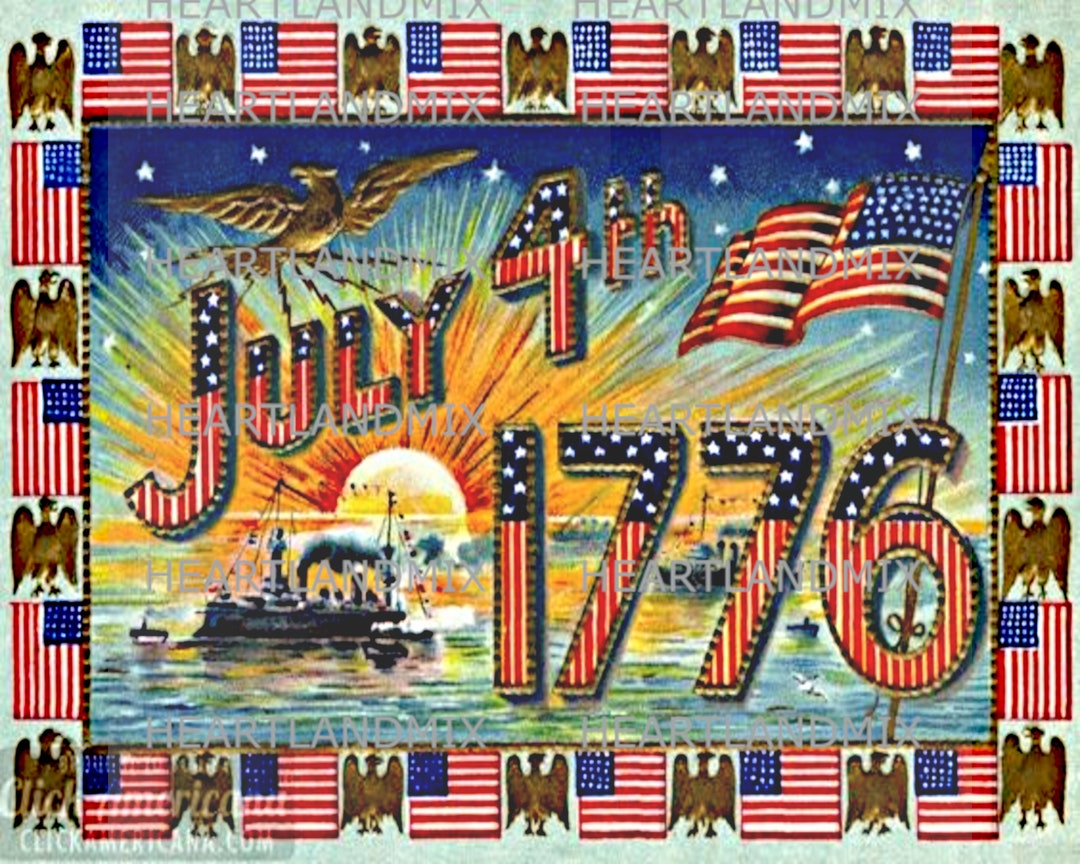 Antique Vintage Digital Image July 4th 1776 Download Printable - Etsy