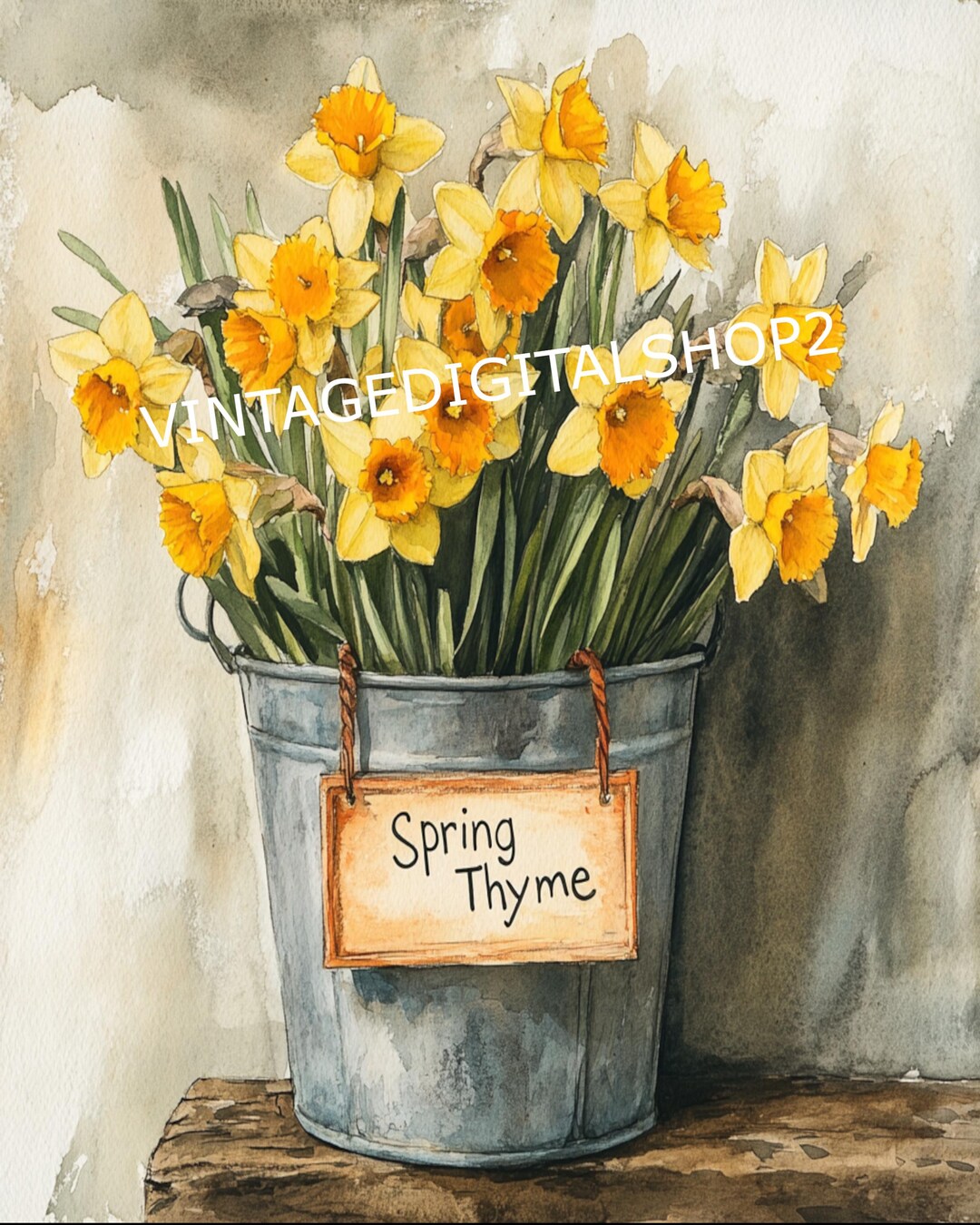 Vintage Farmhouse Spring Thyme Digital Image Download Printable - Etsy