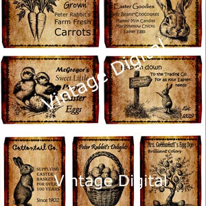 Vintage Easter Labels: Primitive Country Store Decor (digital Download ...