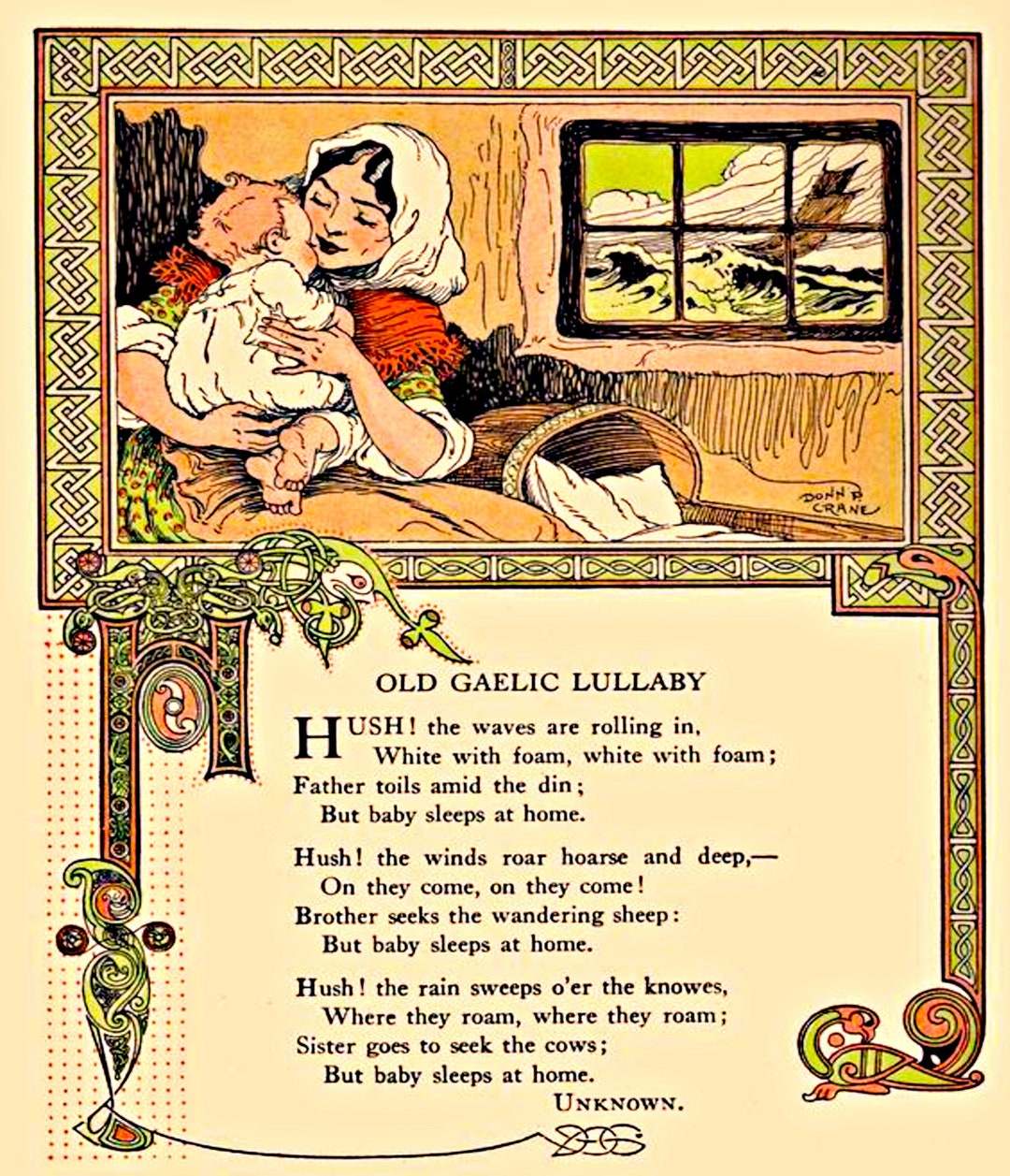 Vintage Lullaby Poem Card/wall Art Print Digital Download Image ...