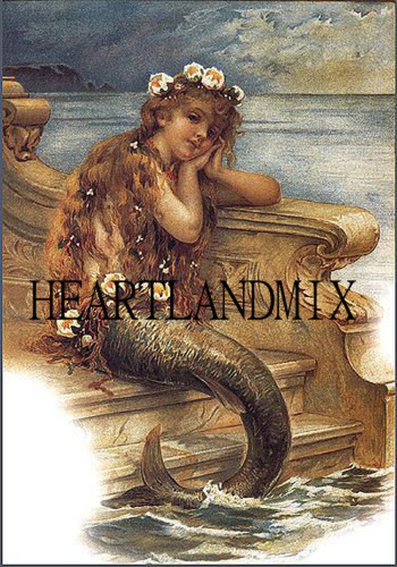 Victorian Mermaid Painting Profile For The Vintage Mermaid