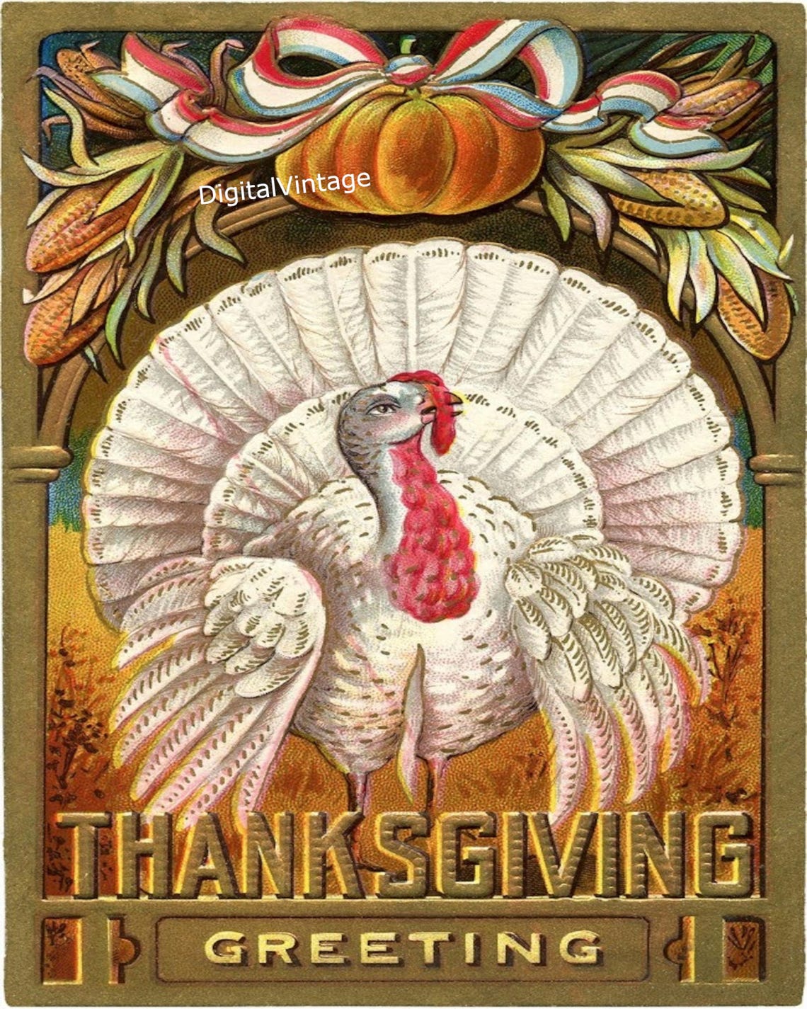 Happy Thanksgiving Turkey Vintage Patriotic Turkey Image Digital ...