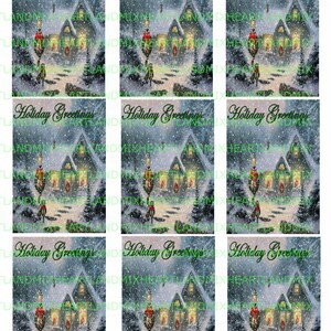 Set of 9 Christmas Gift Tags Vintage Christmas Holiday Greetings ...
