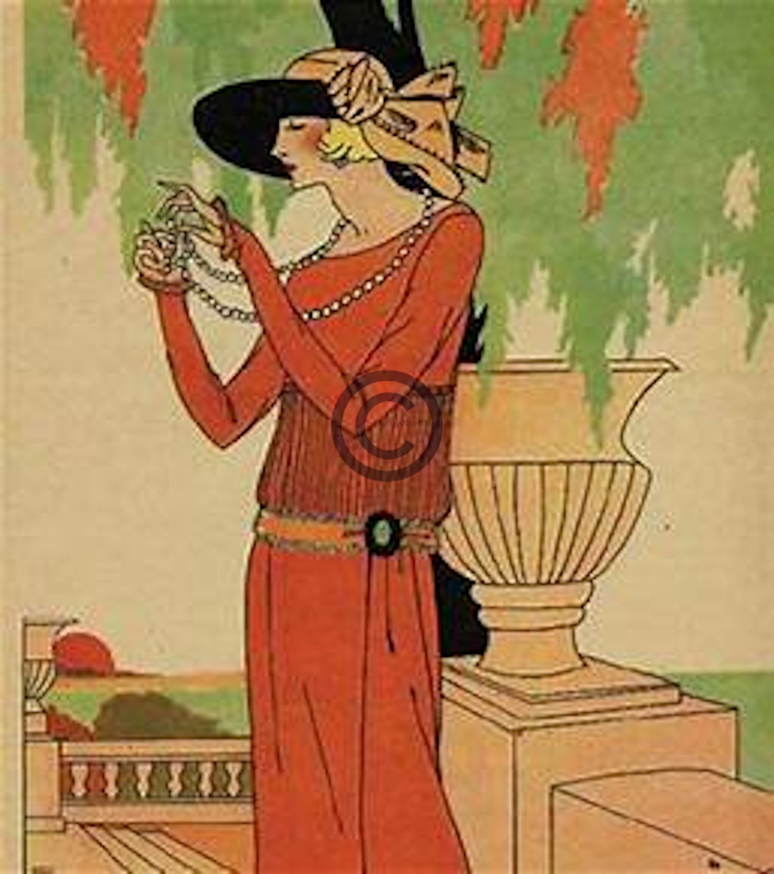 Vintage Art Deco Flapper Lady Transfer/cards/tags/scrapbook/ - Etsy