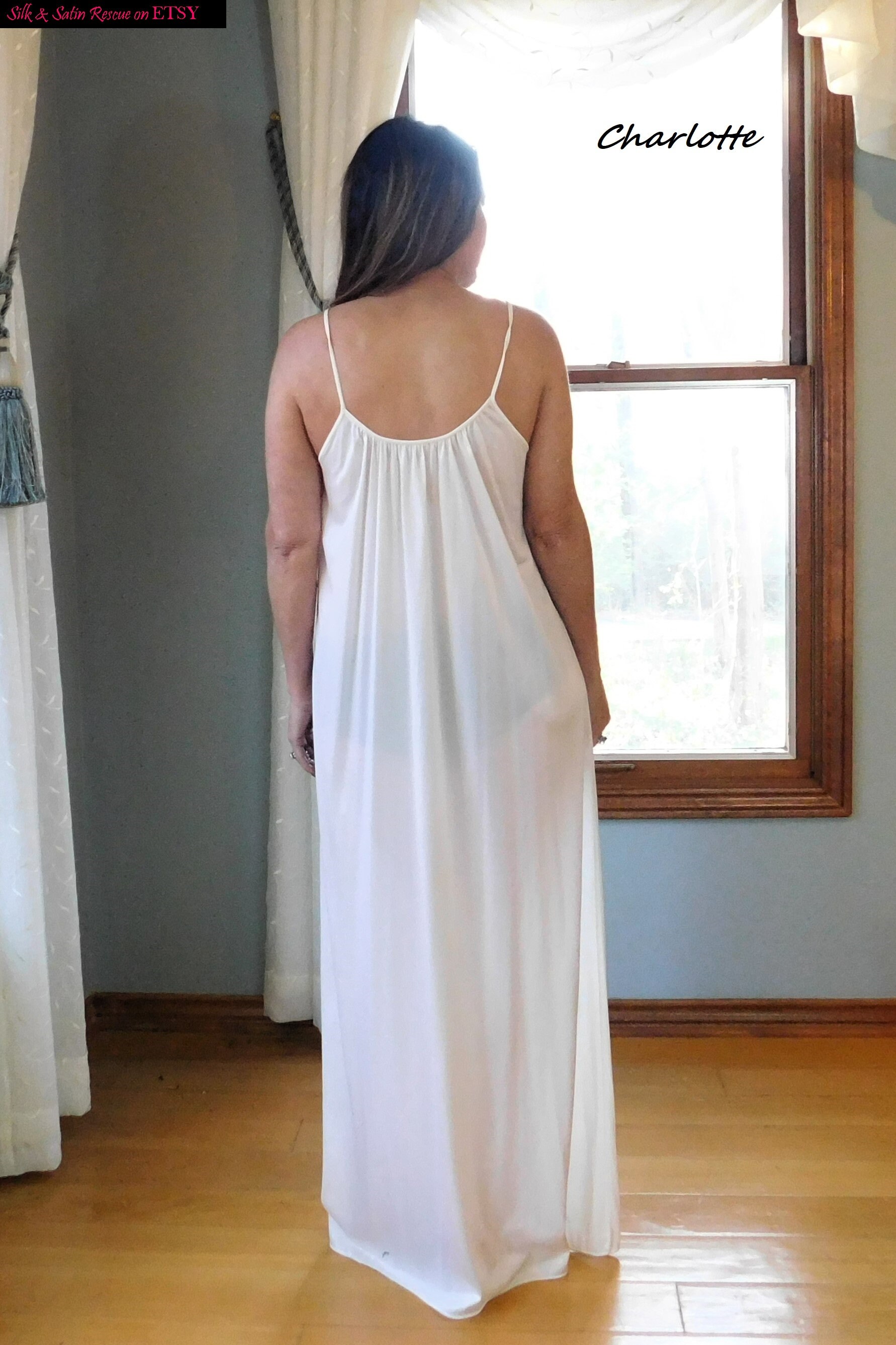 Bridal off WHITE Nylon and Lace PEIGNOIR Nightgown and Robe Dressing ...