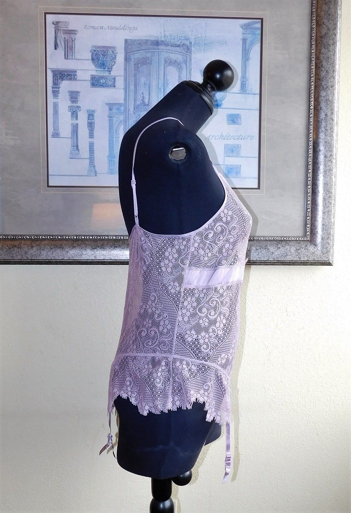 Lavender PURPLE Sheer Lace Thong TEDDY Teddie Onesie Bodysuit ...