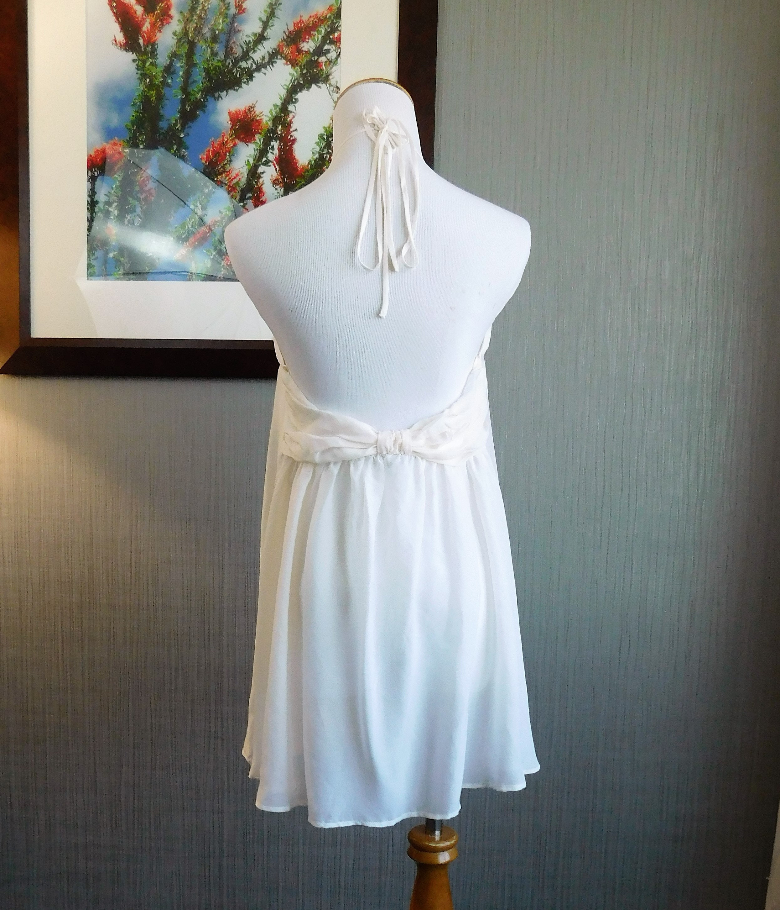 Victoria's Secret SHEER WHITE SILK Halter Style Babydoll Nighty Nightie ...