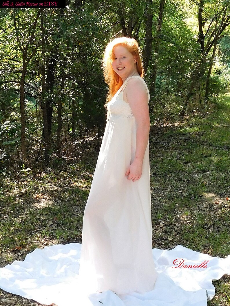 OLGA SHEER Princess Pink Blush NIGHTGOWN Negligee 60's Nylon Lace Night ...