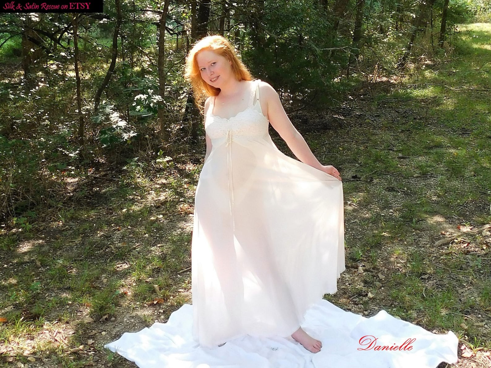 OLGA SHEER Princess Pink Blush NIGHTGOWN Negligee 60's Nylon Lace Night ...