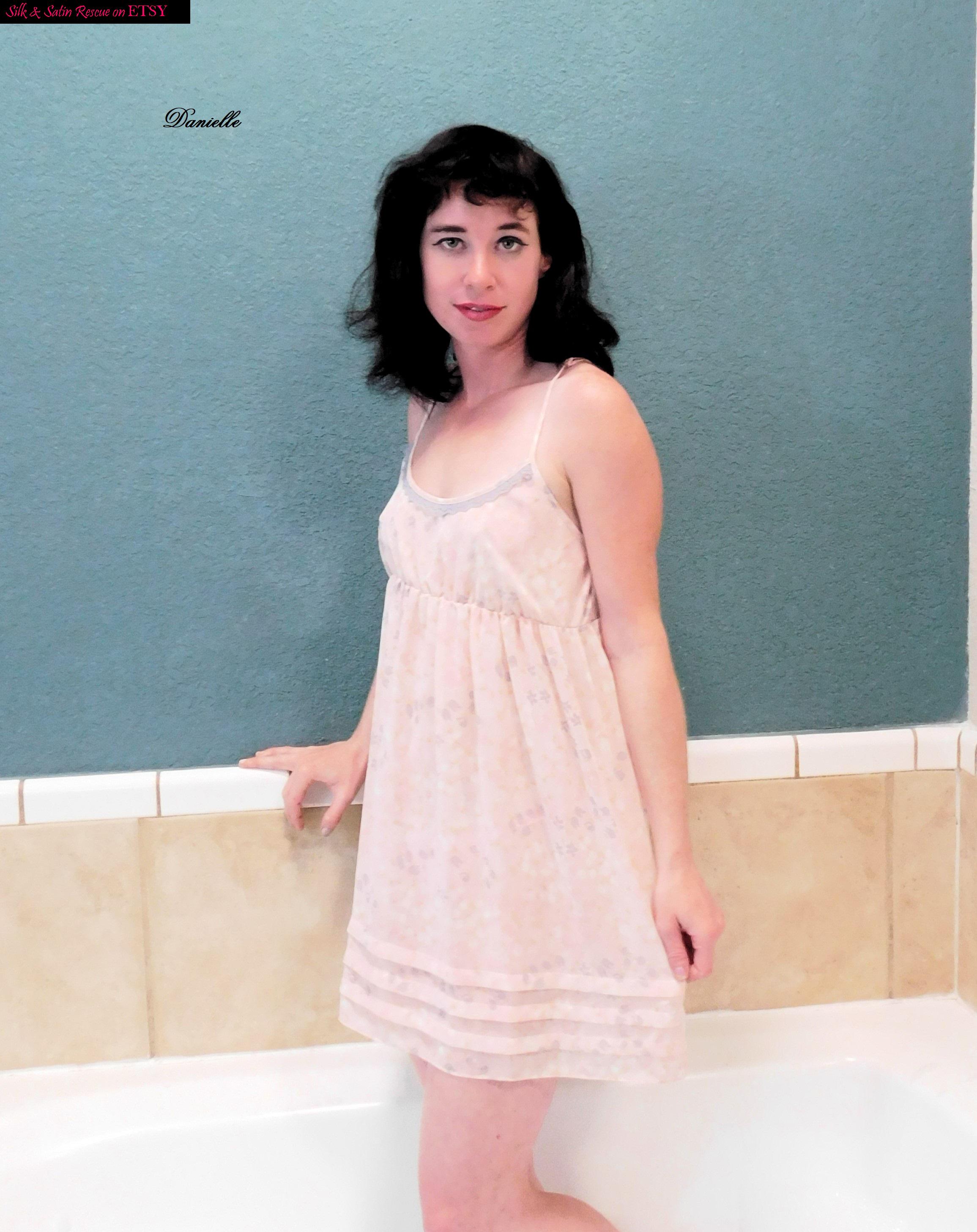 Victoria's Secret Angels PINK and Grey Floral Pattern BABYDOLL Nightie ...