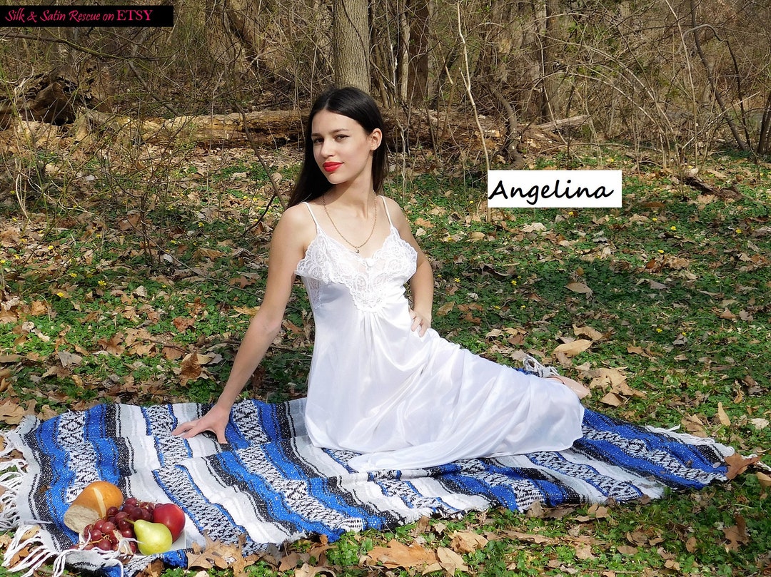 Nuptiale BLANCHE Nylon et DENTELLE DÉShabillé Longue Robe de - Etsy France