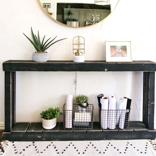 60 Black Farmhouse Console Table - Etsy