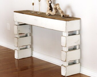 46 White Combo Pedestal Console Table - Etsy