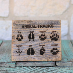 Animal Tracks Engraved Sign - Etsy