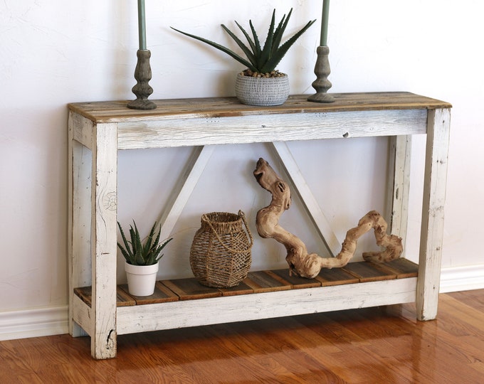 Farmhouse Entry Table / Rustic / Handcrafted / Farmhouse Decor - Etsy