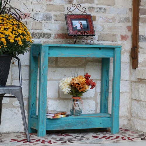 Small Turquoise Entry Console - Etsy