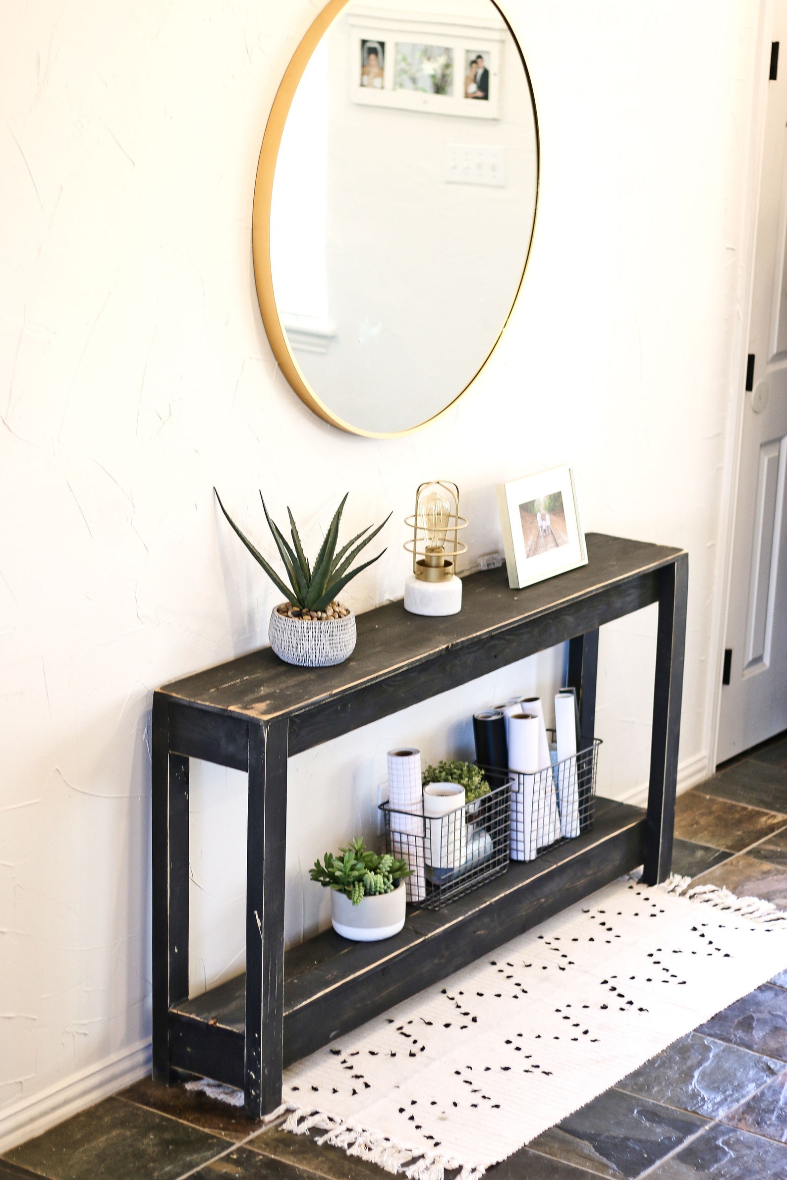 60 Black Farmhouse Console Table - Etsy