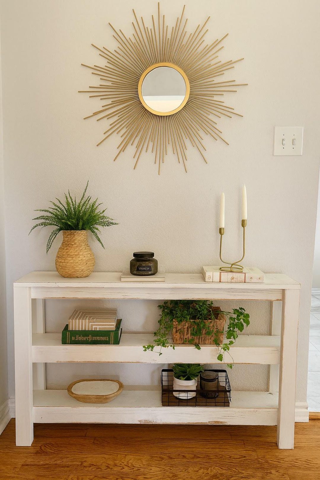 Shepherds Console Table – 46” Reclaimed Wood Entryway Table With 2 ...