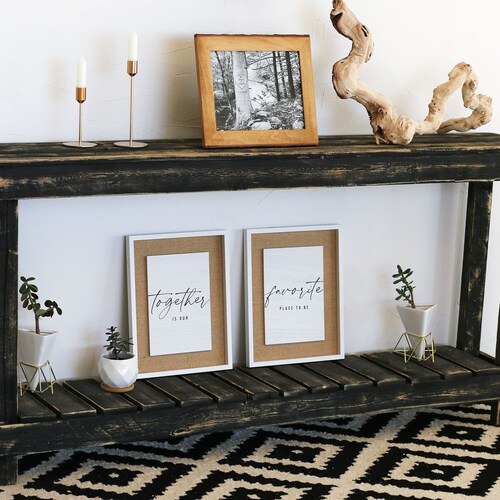 60 Black Farmhouse Console Table - Etsy