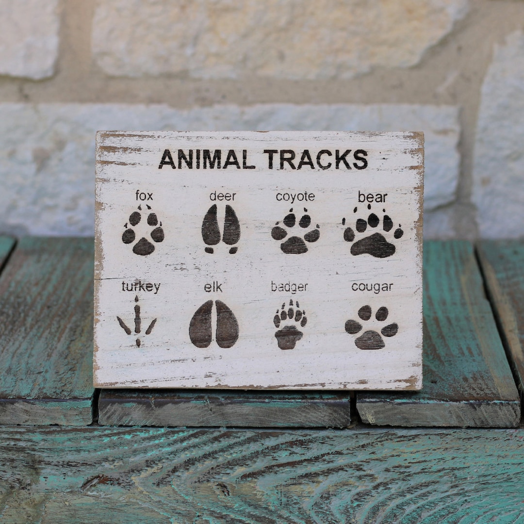 Animal Tracks Engraved Sign - Etsy