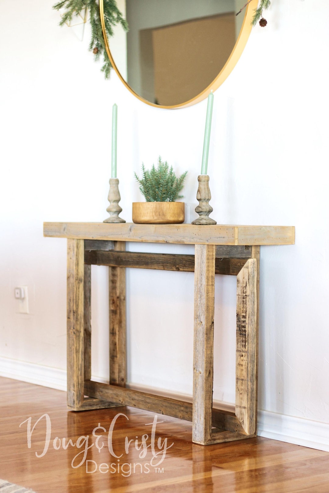 Natural Floating Frame Console Table - Etsy