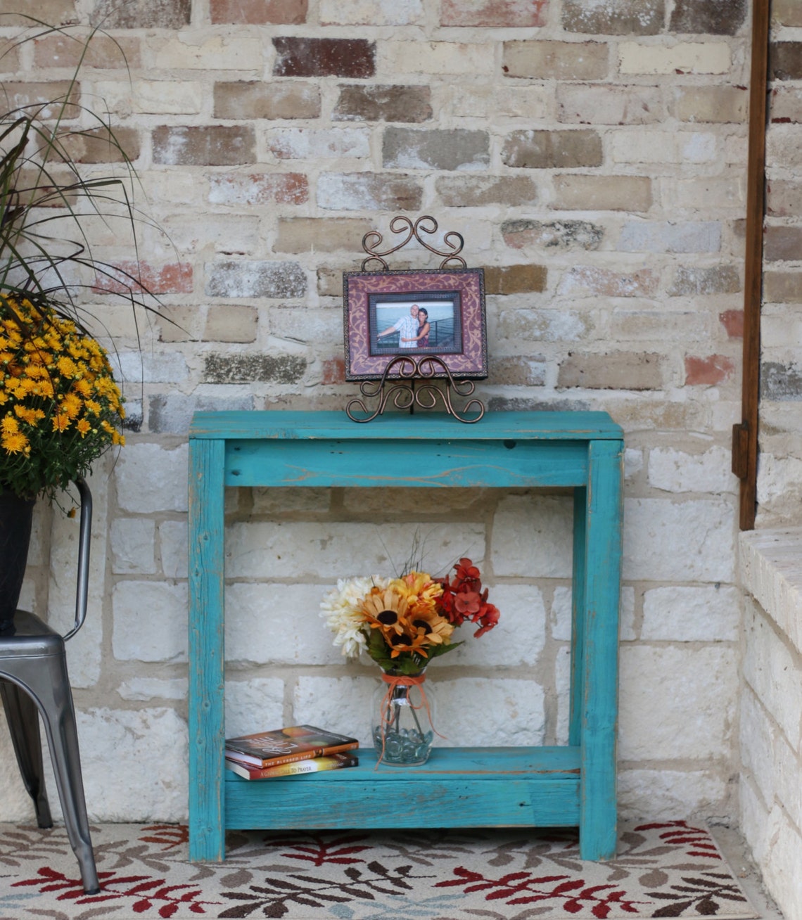 Small Turquoise Entry Console - Etsy