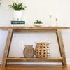 Rustic Distressed Farmhouse Console Table With Drawer, Pine Wood ...