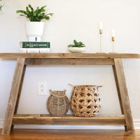 Rustic Distressed Farmhouse Console Table With Drawer, Pine Wood ...