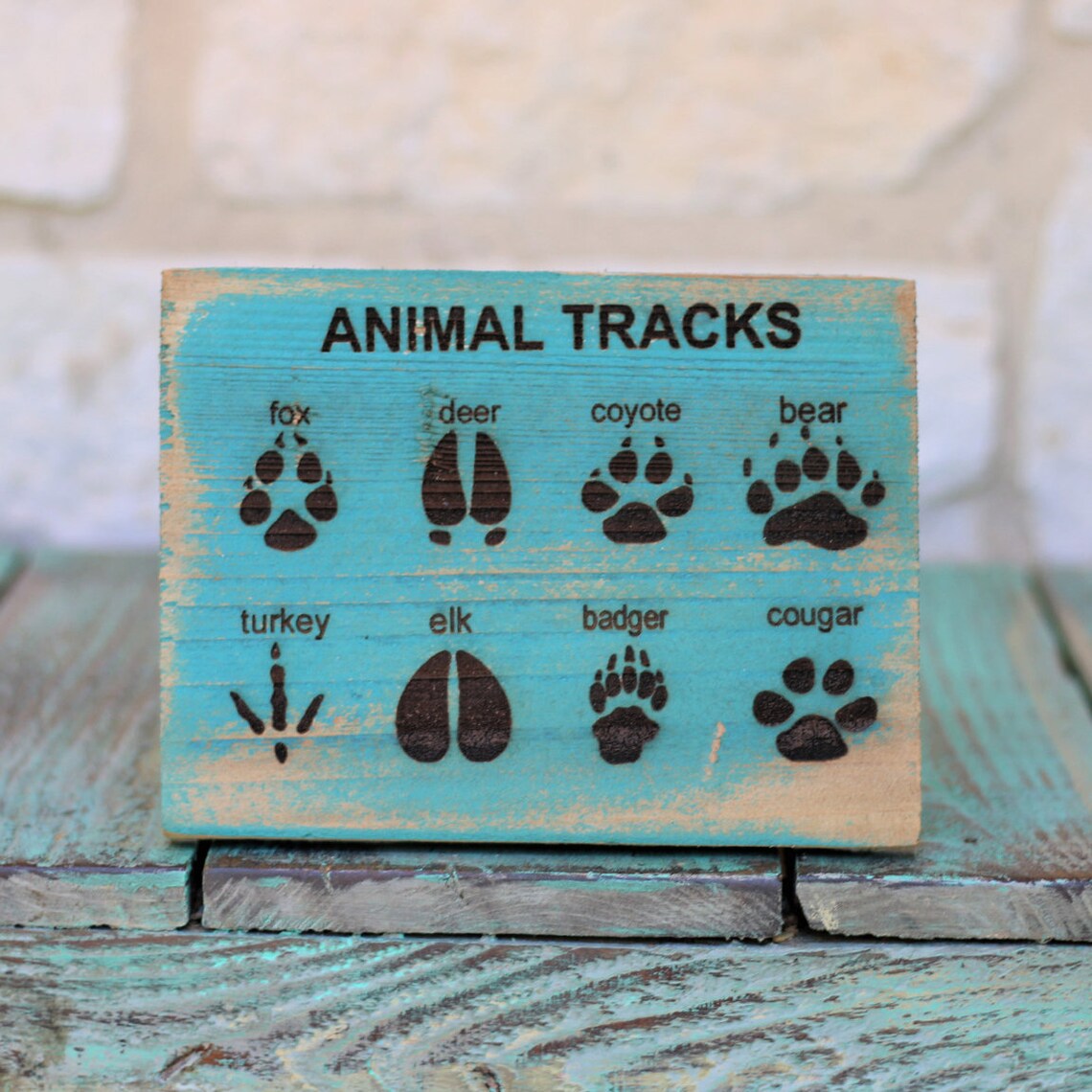 Animal Tracks Engraved Sign - Etsy