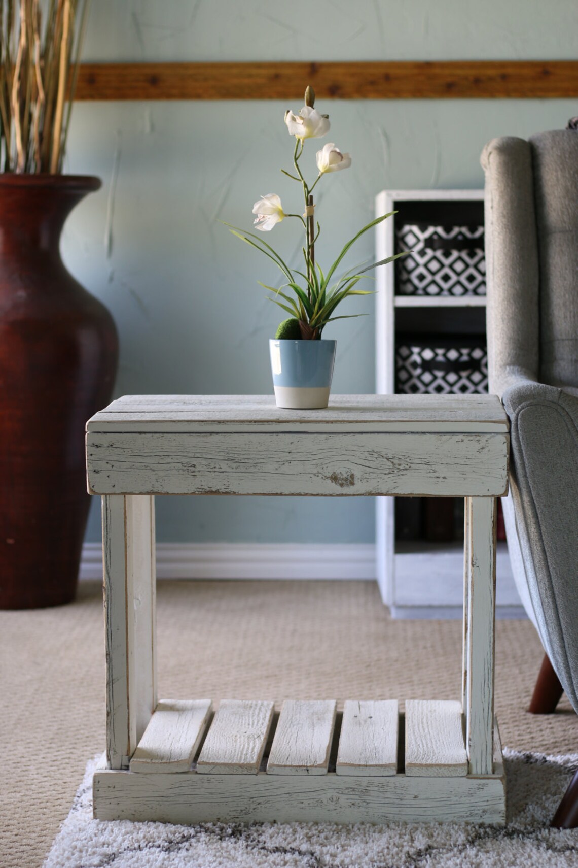 Slatted End Table - Etsy