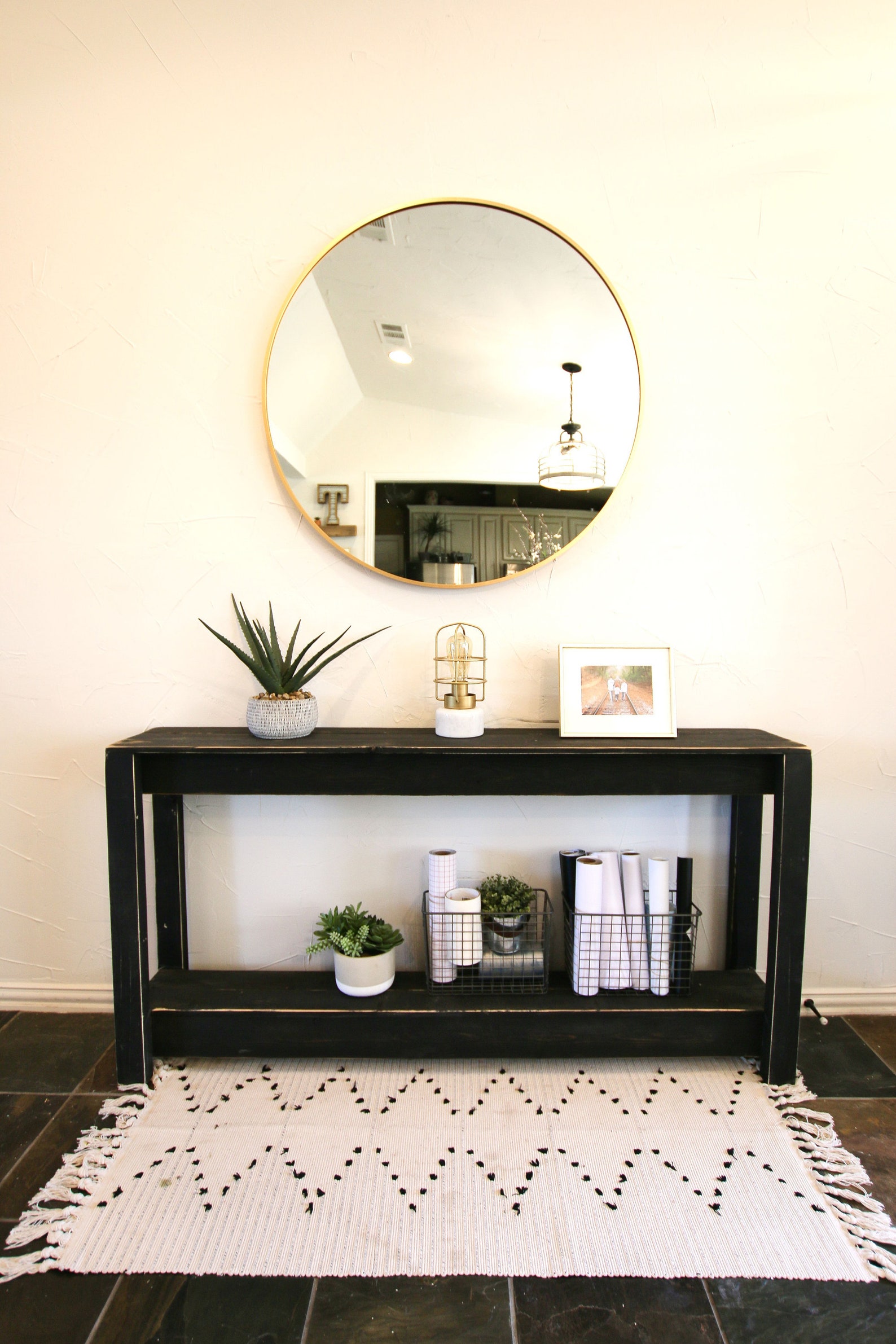 60 Black Farmhouse Console Table - Etsy